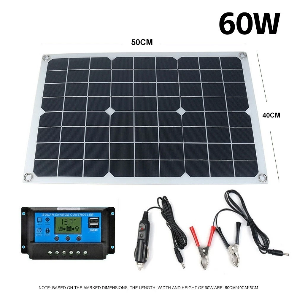 Panel Surya 100W Panel Surya Solar Charge Controller LED Display Solar ...
